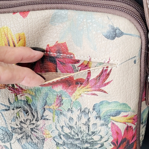 Multisac | Bags | Multisac White Multicolor Floral Print Triple Top Zip ...